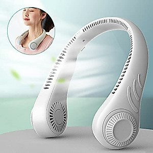 TECKEEN Personal Air Cooler Neck Fan Bladeless USB Rechargeable Hands-Free Fan for Women Men Office