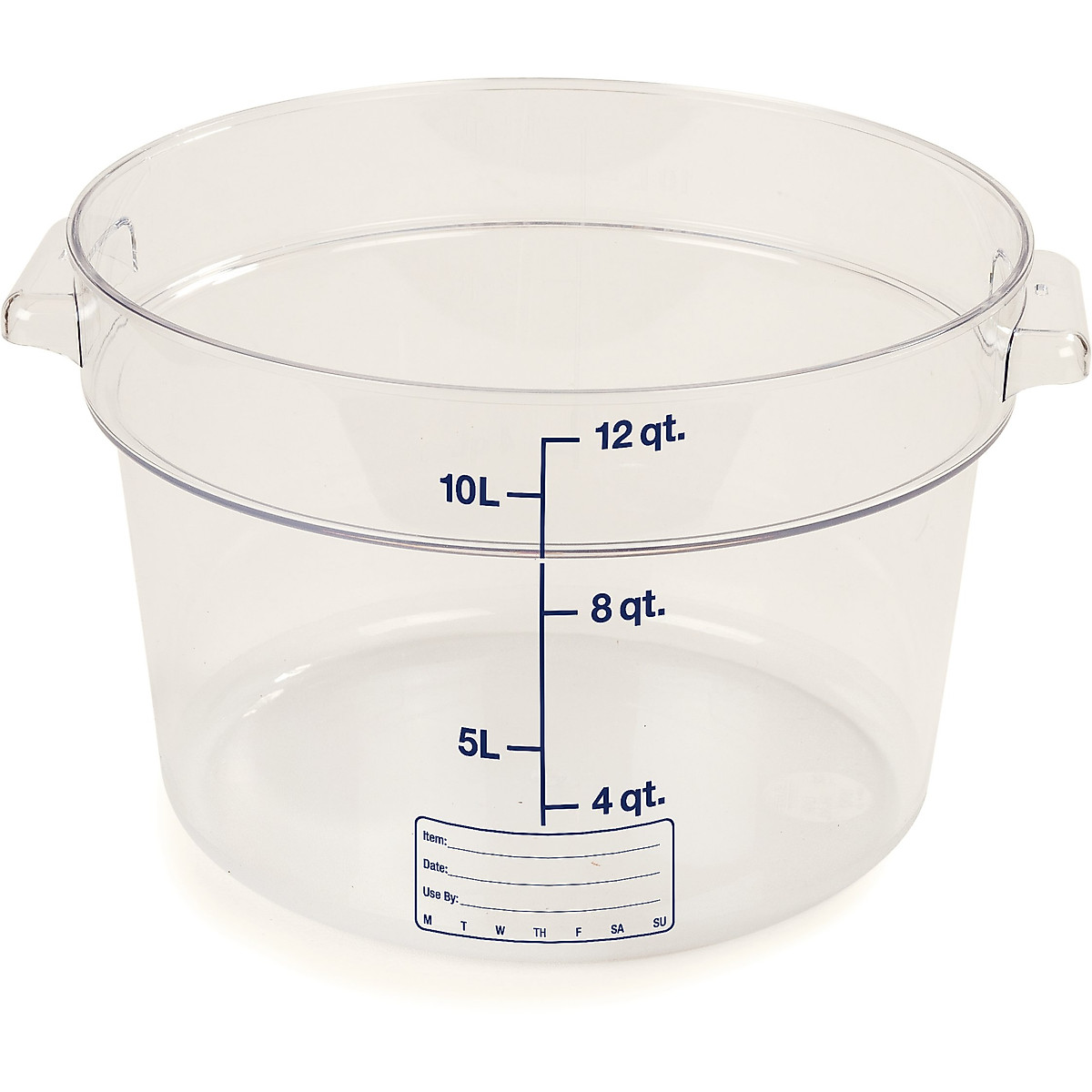 CFS 1076707 StorPlus Polycarbonate Round Food Storage Container, 12 Quart, Clear