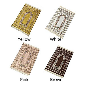Lovt Praying Rug,Portable Folding Prayer Carpet Floral Prayer Mat Rug Anti Slip Cotton Polyester Travel Praying Rug for Church, Home,Hall, Camping