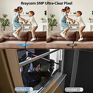 Rraycom Security Cameras Outdoor Wireless,5MP Battery Powered Camera for Home Security, Cloud/SD(up to 256G), No Monthly Fee, AI Motion Detection, Color Night Vision,2-Way Audio, BW4-N-White-3Pack