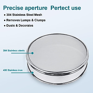 LVDALAB 304 Stainless Steel Mesh Lab Sieve, 325 Mesh (0.045mm) Aperture Test Sieve, 7.9Inch(20cm) Diameter Economy Standard Analysis Sample Test Sieves for Industrial Laboratory Homes