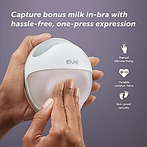 Elvie Curve Manual Wearable Breast Pump | Hands-Free, Kick-Proof, Portable Silicone Pump That Can Be Worn in-Bra for Gentle, Natural Milk Expression | Breast Feeding Essentials White