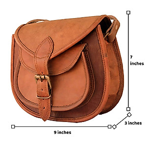 CraftShades Handmade Leather Sling Bag Women Vintage Style Brown Casual Cross Body Shoulder Bag Purse