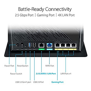 ASUS RT-AX86U Pro (AX5700) Dual Band WiFi 6 Extendable Gaming Router, 2.5G Port, Mobile Game Mode, Port Forwarding, Subscription-Free Network Security, VPN, AiMesh Compatible