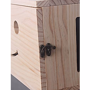 Solid Wood Network Set-top Box Wall Mounted Router Storage Box TV Lower Row Socket Occlusion Box Wireless WiFi Router Shelf (Size : Length 50cm)