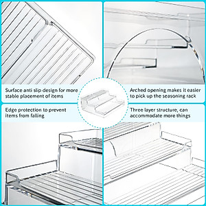 Spice Rack Organizer for Cabinet,3 Tiered Shelf organizer and Acrylic Spice Storage,Clear Pantry shelves and Jar Organizers For Seasoning Great for Kitchen Cabinet and Cupboard,Pantry,Pack of 1