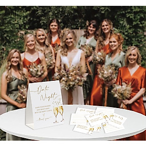 Date Night Ideas for Couples, Date Night Games, Bridal Shower Decorations, Popular Bridal Shower Games for Couples, Including 1 Sign And 50 Date Night Ideas Cards DATEN010