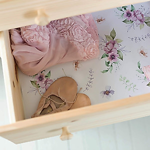 Lavender Scented Drawer Liners for Dresser 8 Sheets, Cabinet Liners for Shelves, Double-Sided Pattern Shelf Paper, Non Adhesive Shelf Liners for Bathroom, & Closets 16.5" X 22.8"