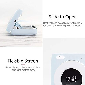 KXDFDC Pocket Printer BT Thermal Printer Portable Mobile Printer 300dpi for Photo Picture Memo Note Label with Clock Function (Color : Black-JoJo's Bizarre Adventure1)