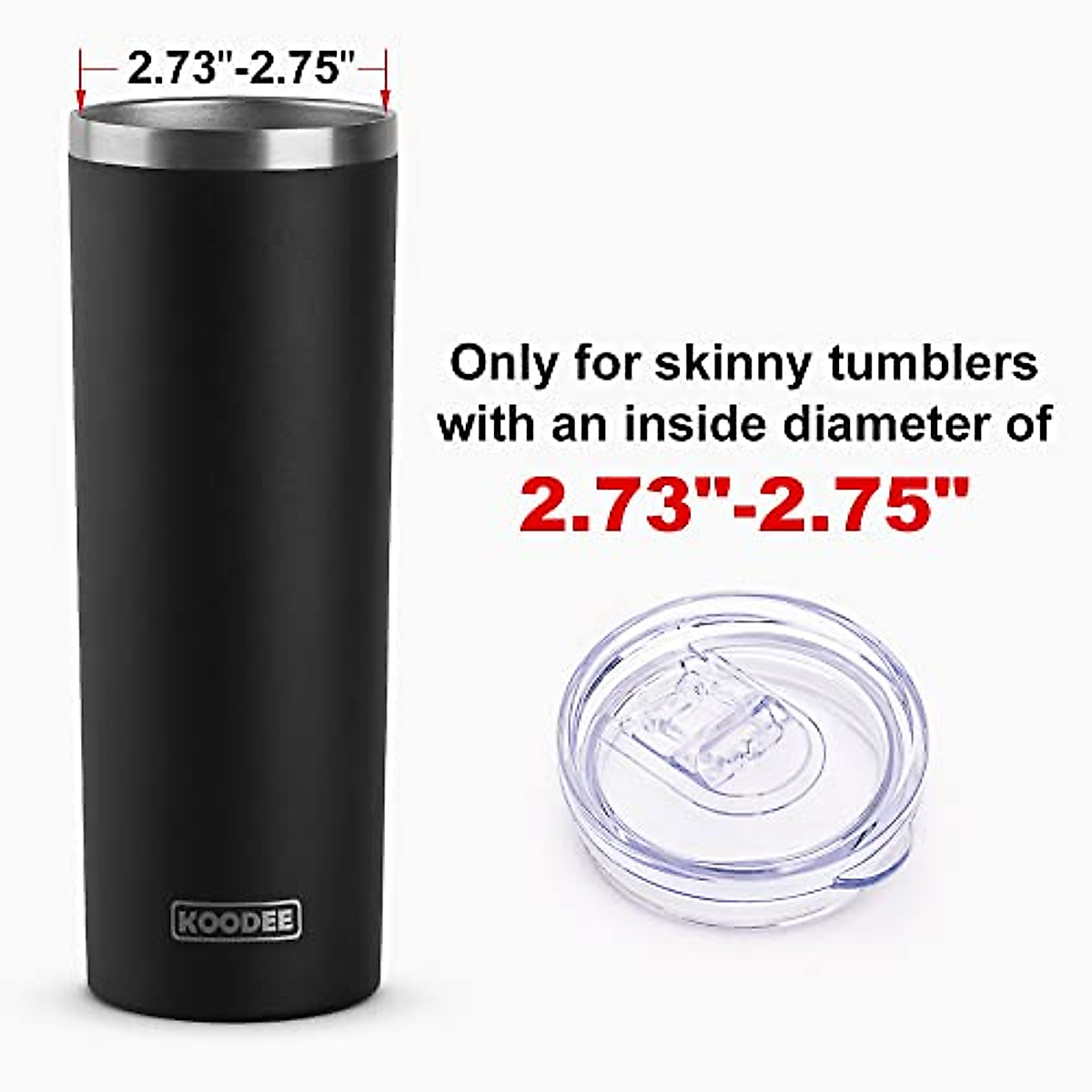 Skinny Tumbler Replacement Lid Fits for Skinny Tumbler 2.73-2.75 inches in diameter,2 Pack Splash Resistant Lids Sliding Covers, BPA Free