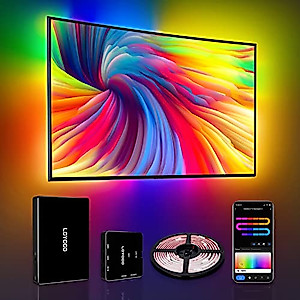 Loycco Immersion TV LED Backlights, Screen and Music Sync, HDMI 2.0 Sync Box Included, RGBIC Ambient Wi-Fi TV Backlights for 55-65 Inch TVs PC, Compatible with Alexa & Google Assistant, App Control