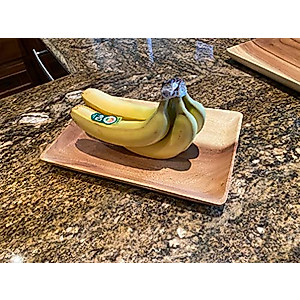 Wrightmart Wooden Trays, Set of 2, Decorative Rustic Food, Fruit, and Snack, Charcuterie-Appetizer Servers – Perfect Kitchen, Ottoman or Coffee Table Trays, Made from Acacia Wood