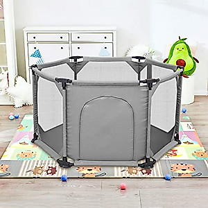 Baby Play Mat, 79 x 71 x 0.4 Inch Folding Baby Crawling Mat, Waterproof Reversible Playmat for Infants, Toddler, Kids, Indoor Outdoor Use (Elephant & Lion)