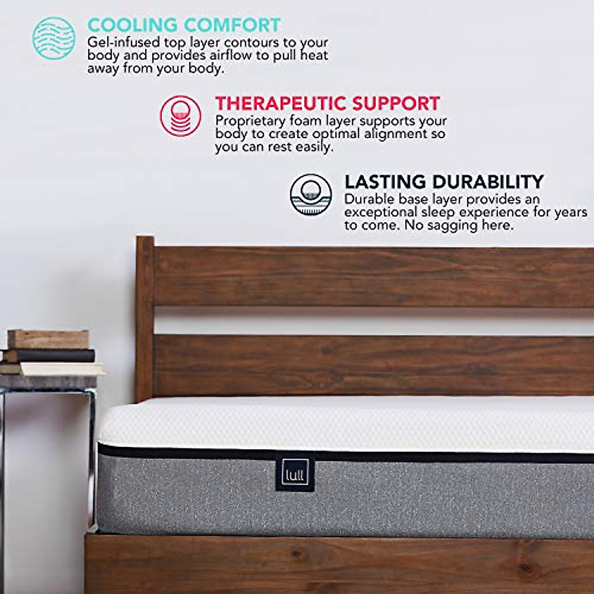 Lull Mattress, 3 Layers of Premium Memory Foam Provide Comfort and Therapeutic Support, 100 Night Trial and 10-Year Warranty