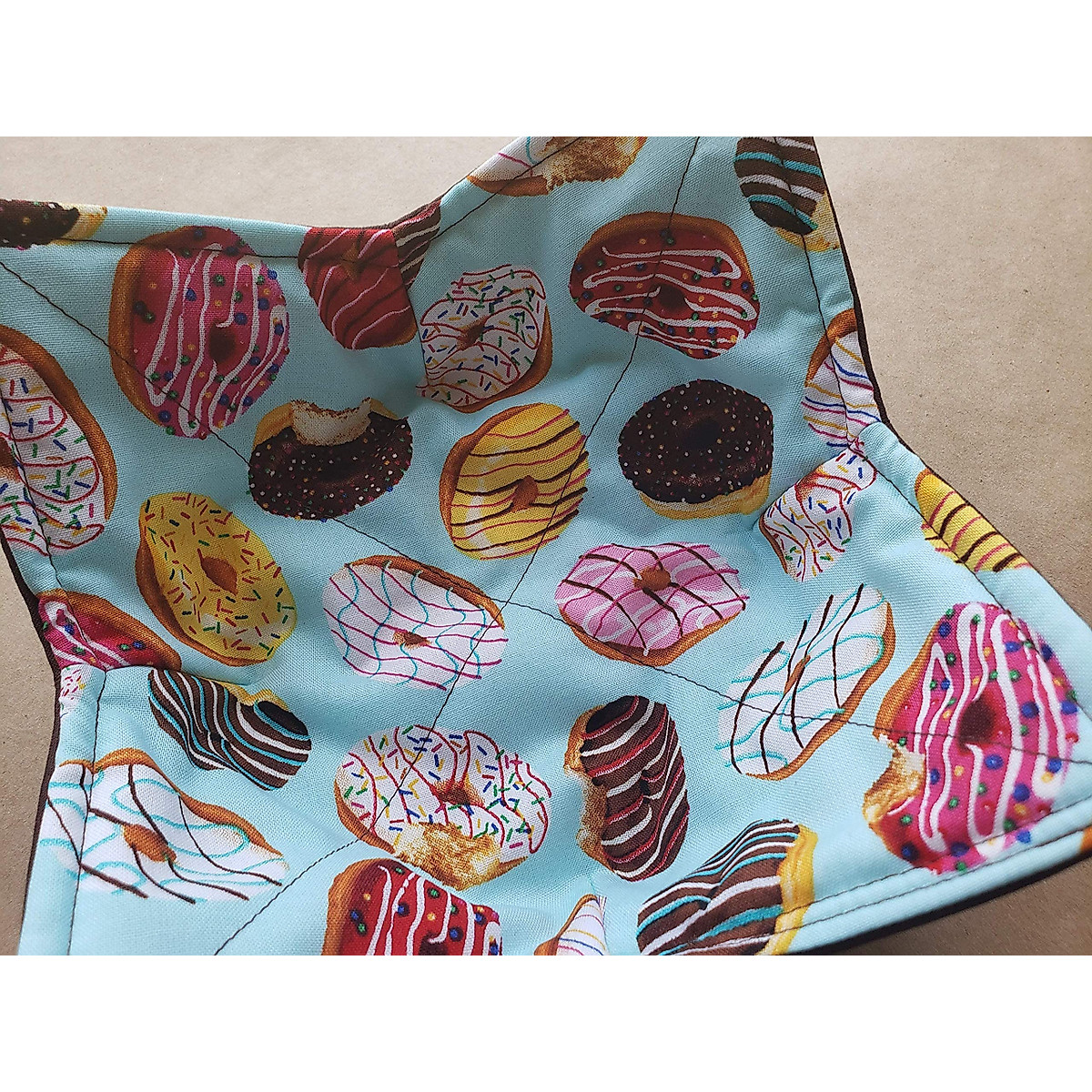 Frosted Donuts Microwave Cozy Sweet Treat Reversible Microwaveable Bowl Holder Doughnut Themed Gifts