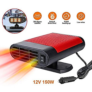 10Pcs Car Heater,12V utomobile Windscreen Fan, Portable Fan Heater & Cooler Defrost Defogger Space Automobile Heating Defrost for Fast Heating Defrost Defogger (Red)