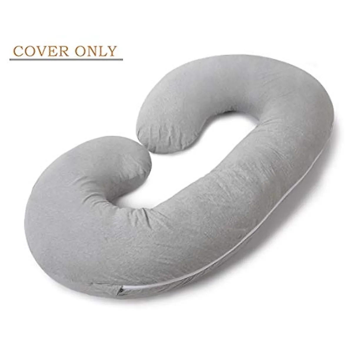 INSEN Pregnancy Body Pillow Jersey Cover,C Shaped Full Body Pillow Cover for Pregnant Women (Grey Jersey)