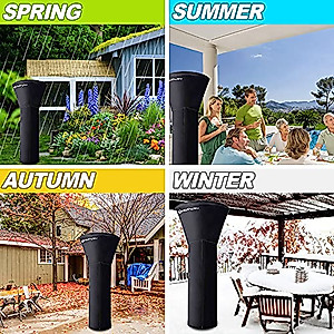 HOXSURY Patio Heater Cover Outdoor Waterproof 94IN 420D Heavy Duty Standup Round Oxford Covers for Outdoor Heaters Weatherproof Propane Heater Covers for Outdoor Garden Treasure Black