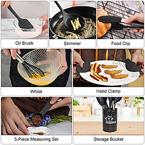 Kitchen Utensils Set, 18PCS Silicone Cooking Utensils Set, Kitchen Gadgets Tools Set for Nonstick Cookware Dishwasher Safe Heat Resistant Apartment Home & Kitchen Must Haves