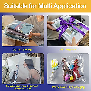 PigPotParty 9"x12", Clear Plastic Cellophane Bags, 100 Count Self Sealing Cello Bags for Packaging T Shirt, Clothes, Product - Plastic Sealable Bags for A4, Letter, Magzines, Book Gift, Artwork