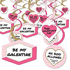 Big Dot of Happiness Be My Galentine - Galentine’s and Valentine’s Day Party Hanging Decor - Party Decoration Swirls - Set of 40
