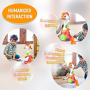 Woby Baby Musical Toy Dancing Singing Talking Walking Hip Hop Swing Goose Cool Educational Toy Gift for 1 2 3 Year Toddlers Kids Boys Girls
