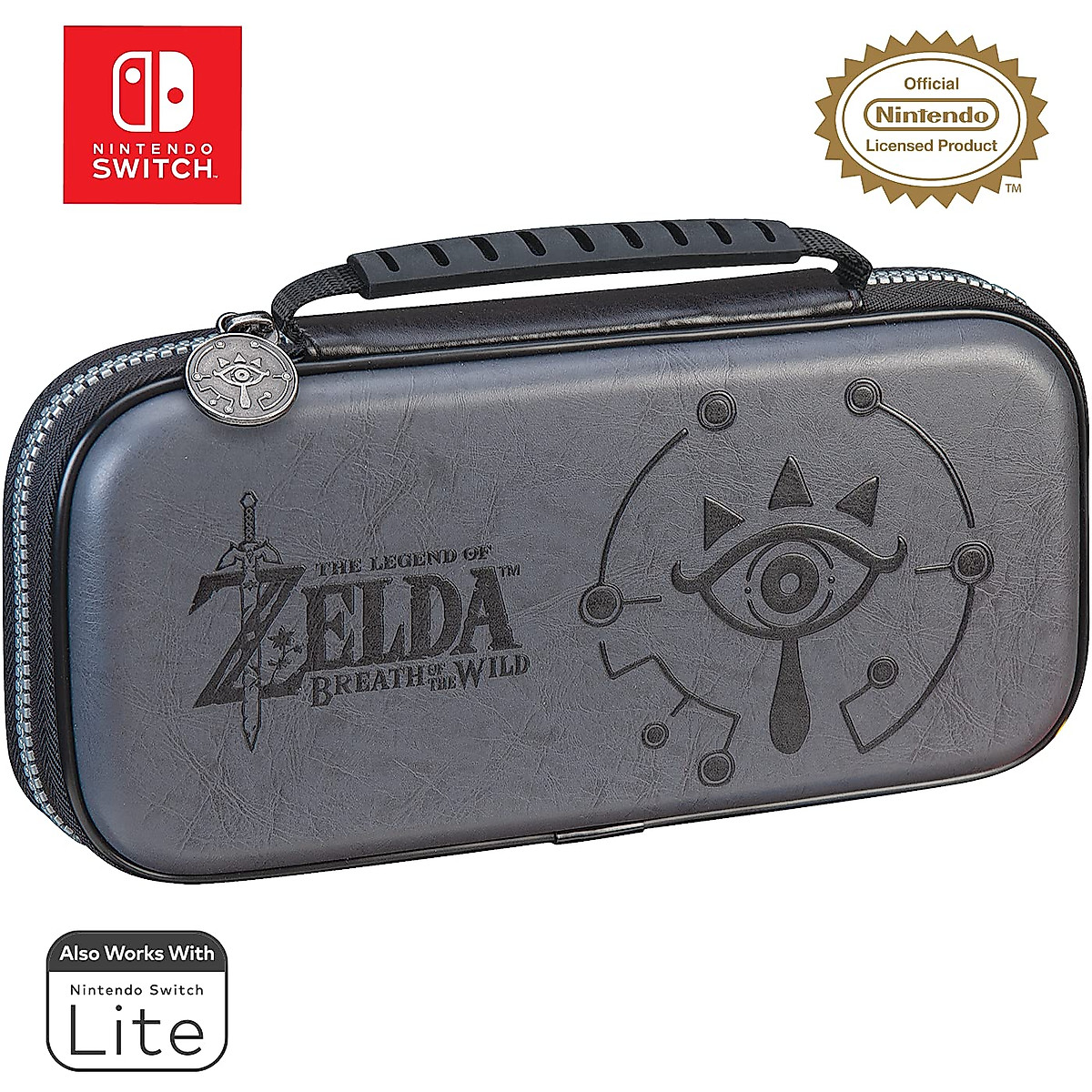 Game Traveler Zelda Nintendo Switch OLED Case - Fits Switch OLED, Original Switch & Switch Lite, Adjustable Viewing Stand & Bonus Game Cases, Deluxe Carry Handle, Licensed Nintendo Switch game case