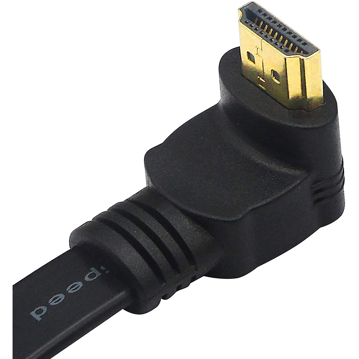 CERRXIAN Lemeng 1FT Flat Slim High Speed HDMI Cable A Male to 90 Degree Down Angle A Male Cable