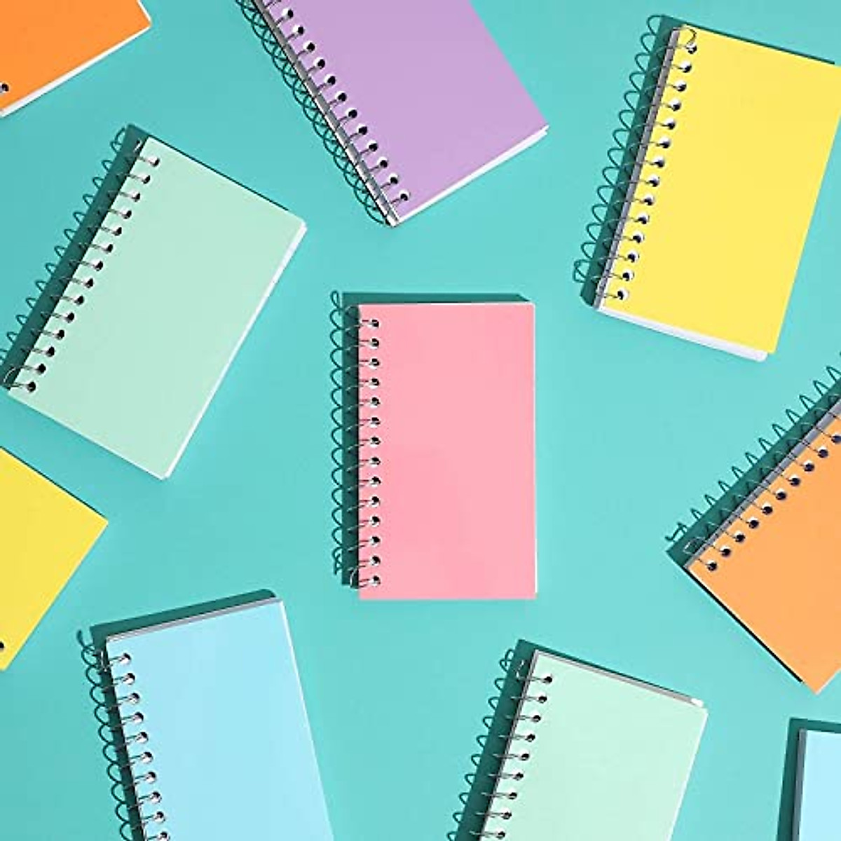 12-Pack Small Spiral Notebook 3x5, 80 Sheets Per Notepad, College Ruled Lined Paper for Office Supplies, Classroom Notes, Students, Teachers, Nurses (6 Pastel Colors)
