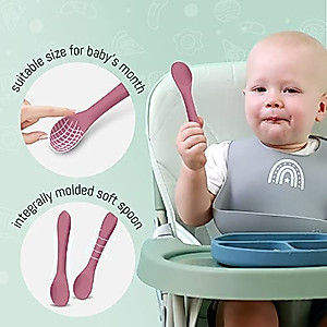Miracle Baby 4pack Baby Plates And Bowls Sets, Silicon Baby Feeding Set, Suction Plates For Baby, Bowl Bib Spoons Baby Tableware Set, BPA Free Baby Essentials For 6-36 Months Toddler
