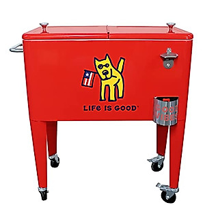 Leigh Country 60 Qt. Rolling Life is Good Cooler - Rocket w/Flag