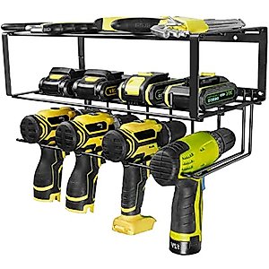 Power Tool Organizer, Wall Mount Heavy Duty Drill Holder, 3 Layers Power Tool Storage Rack, Cordless Drill Storage&Drill Charging Station, Suitable for Garage, Workshop and Warehouse for Dad Gifts