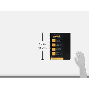 Rhodia Wirebound Notebook, A4+, Lined - Black