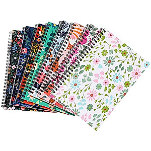 Faccito 8 Pack A5 Spiral Journal Notebook for Women College Ruled Notebook Hardcover Notepad with 60 Sheets/120 Pages for Gift, Daily School, Office Supplies (Floral Style)