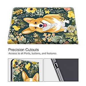 BFDHGQZC for Fire HD 10 & 10 Plus Tablet Case (11th Generation, 2021 Release),Shockproof Stand Protive Cover with Pen Holder and Auto Wake/Sleepd for Kindle Fire 10,Dog Flower