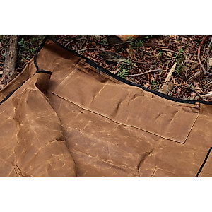 1844 Helko Werk Handmade Waxed Canvas Cowboy Bedroll - Camping Bed Roll with Leather Straps and Zipper - Waterproof Waxed Canvas Portable Bed Outdoor Camping (Bedroll Field Tan) #F8761FT
