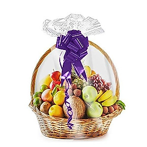 Purple Q Crafts Shrink Wrap 5 Pack Basket Bags for Gift Baskets Clear Cellophane PVC Shrink Bags 32"x 40"