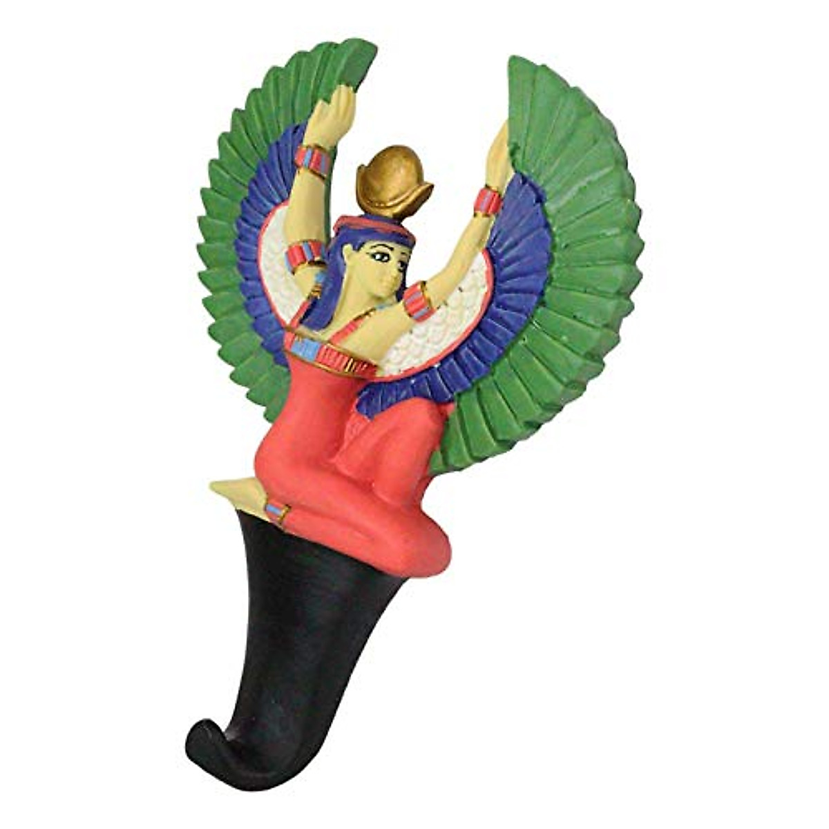 Ebros Egyptian Winged Goddess Isis with Open Arms Wall Hanger Hook Decor Accent Hangers for Coats Hats Leashes Backpacks Keys Decorative Organizer On Mudroom Main Entrance