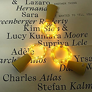 Rockabyee 8 Pack Solar Bottle Lights, 20 Led Cork String Lights, Outdoor Waterproof Fairy Lights for Party Wedding Festival Garden Patio Lawn Warm White