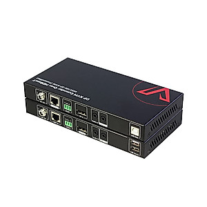 AV Access HDBaseT DisplayPort KVM Extender, Zero Latency, 4k@30Hz/1080P@120Hz DP 1.2 PoE Extender with 2 USB 2.0 Ports for Keyboard and Mouse, EDID, PoE Function, Over Single Cat5e/6/6a/7 Up to 330ft