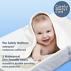 Truwelby Contoured Diaper Changing Pad with 3 Pack Ultra Soft Plush Liners, Baby Changing Pad Cover Waterproof Hypoallergenic Washable
