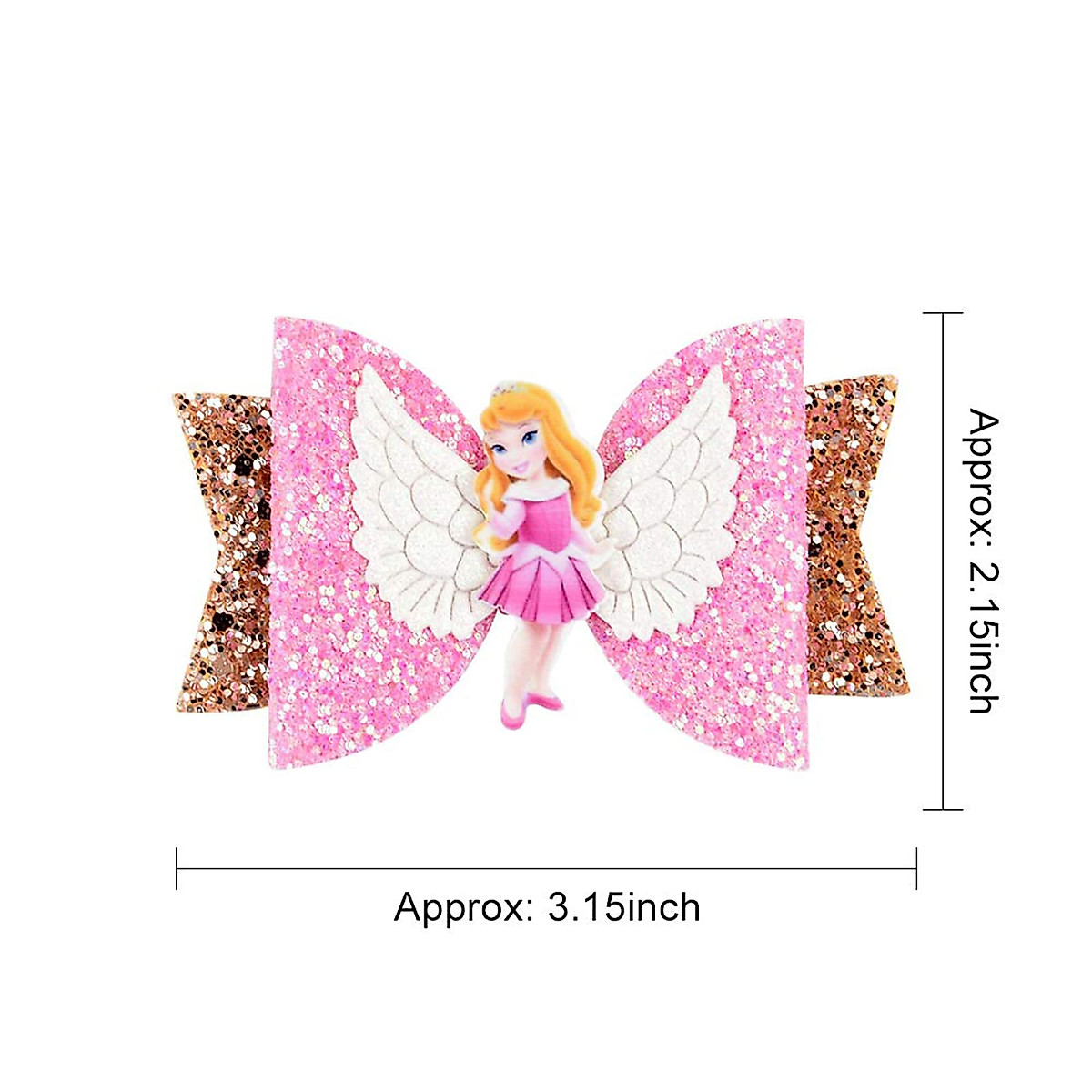 Colorful Princess Hair Clip Glitter Hair Bows with Clip Girls Hair Accessories (8pcs Princess)