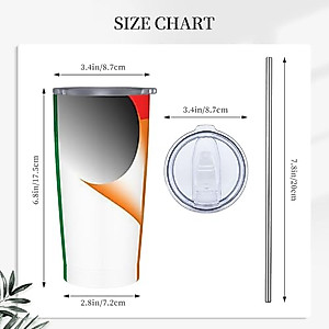 VKKOEWL Ireland Flag LGBTQ Pride Rainbow Stainless Steel Insulated Tumbler 20 Oz Travel Water Bottle Coffee Mug Drink Cup With Lid Straw