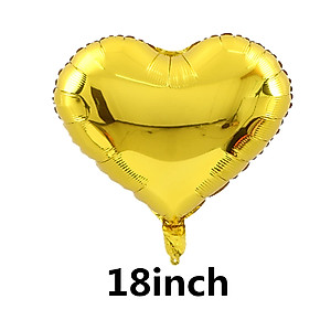 Mllxon Gold Heart Balloons and Love Balloons Kit Heart Foil Balloon for Valentine's Day Wedding Bridal Engagement Party Anniversary Decorations