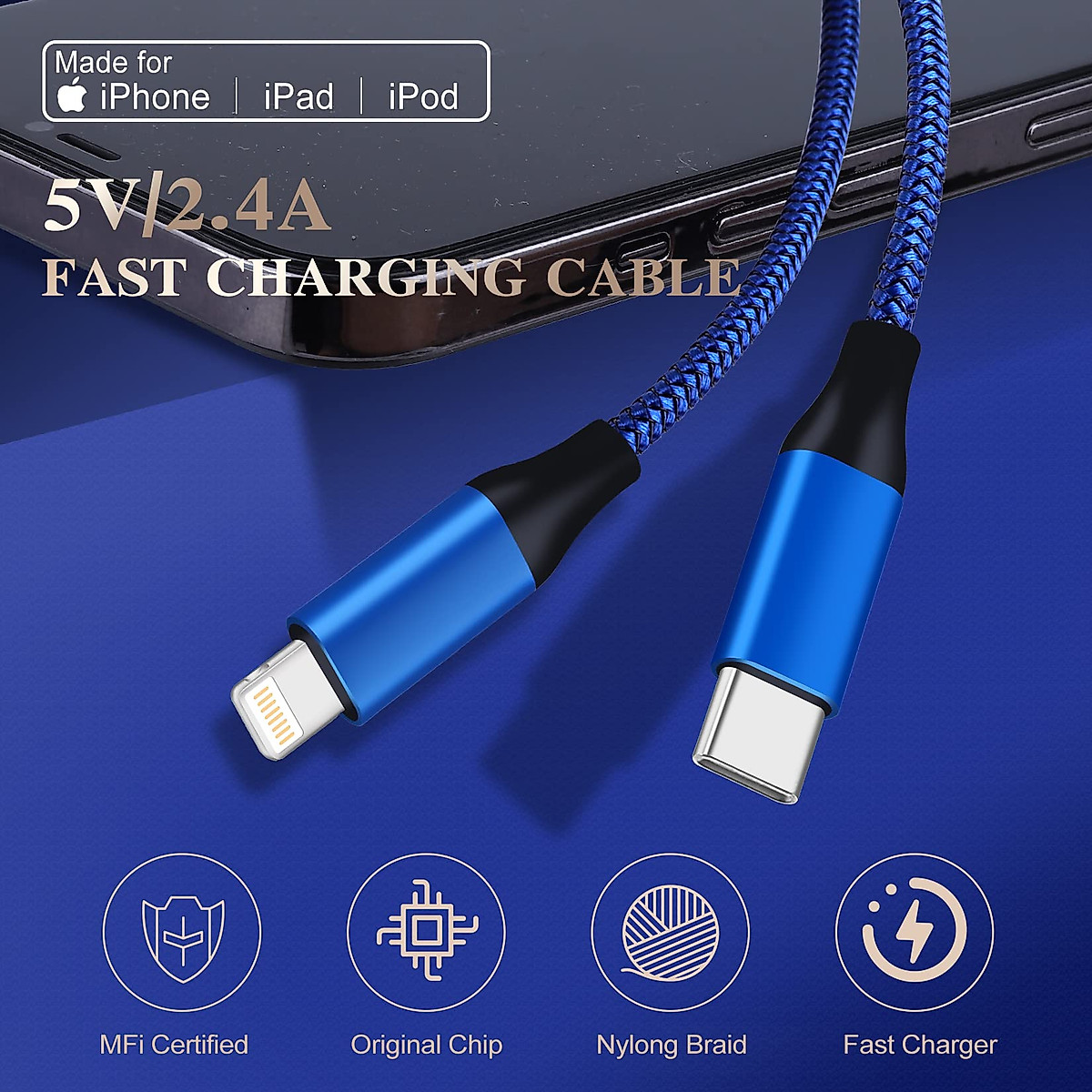 iPhone 14 Fast Charger Cable,Apple USB C to Lightning Cable [Apple MFi Certified] 2Pack 10FT Apple Super Quick Charging Cable Cord For iPhone 14/14 Plus/14 Pro/14 Pro Max/13/12/11/Pro Max/XS/XR/AirPod