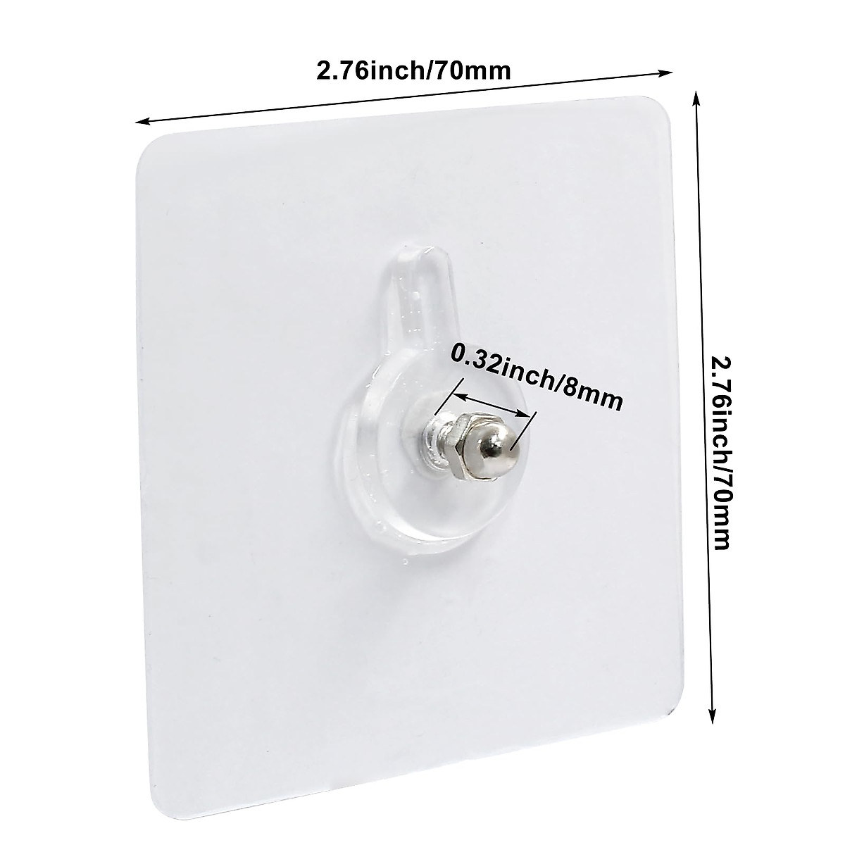 Hitefu 10pcs Self-Adhesive Hooks Without Nails, Heavy Duty Wall Hooks for Hanging, Screw Free Sticker for Wall Mount, Waterproof Picture Hanging Hooks for Kitchen, Bathroom, Home, Office (8mm)