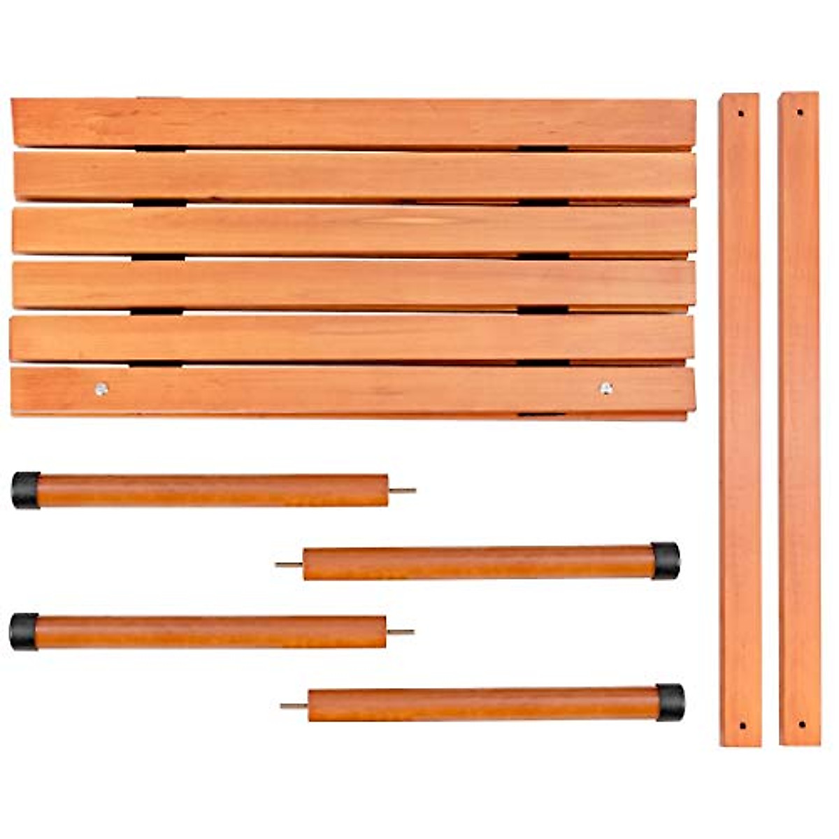 COSTWAY Wood Picnic Folding Roll Up Outdoor Camping Beach Dining Use Low Portable Table with Carrying Bag