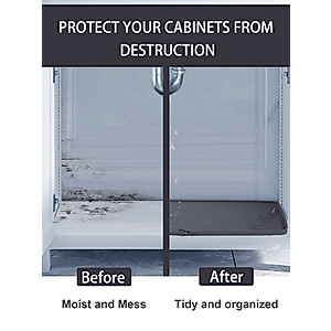 Silicone Under Sink Mat, 34'' x 22'' Kitchen Sink Liner Drip Tray, Waterproof Cabinet Sink Protector Mats with Unique Outfall for Kitchen Bathroom Leaks