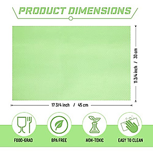 Refrigerator Mats Shelf Liner Clear Remi Washable Fridge Liners Waterproof pad mat Drawer Table Dish Fresh 7 Pack 2Red/2Green/2Blue/1Clear 17 3/4 x 11 1/16 IN / 45*30*0.1cm