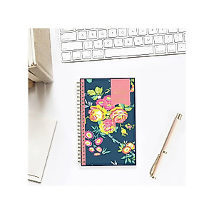 Blue Sky Day Designer for 2023-2024 Academic Year Weekly and Monthly Planner, 5' x 8', Flexible Cover, Wirebound, Peyton Navy (107927-A24)